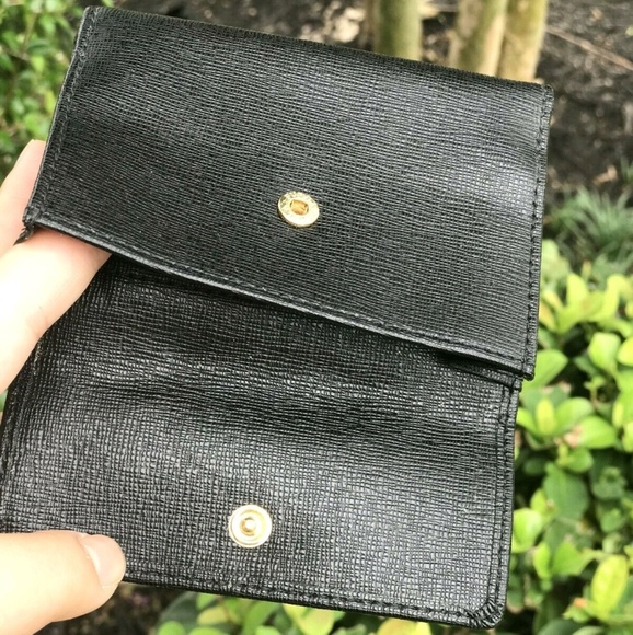 Furla | Bags | Furla Small Leather Tri Fold Id Snap Wallet Onyx | Poshmark